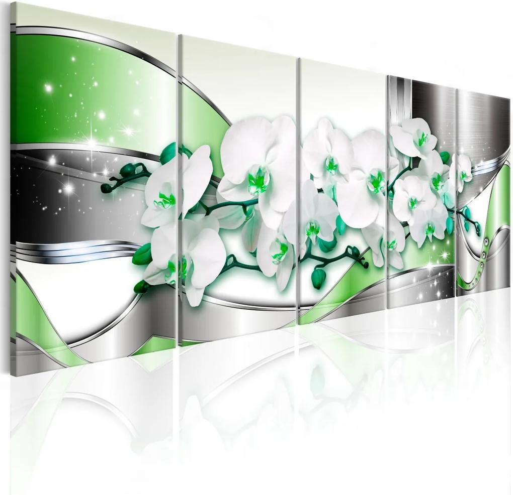 Abstraktní obraz - zelená cesta (150x60 cm) - Murando DeLuxe