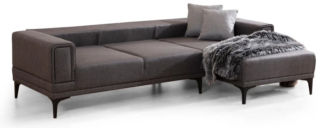 Hanah Home Rohová pohovka HORIZON tmavě šedá pravá