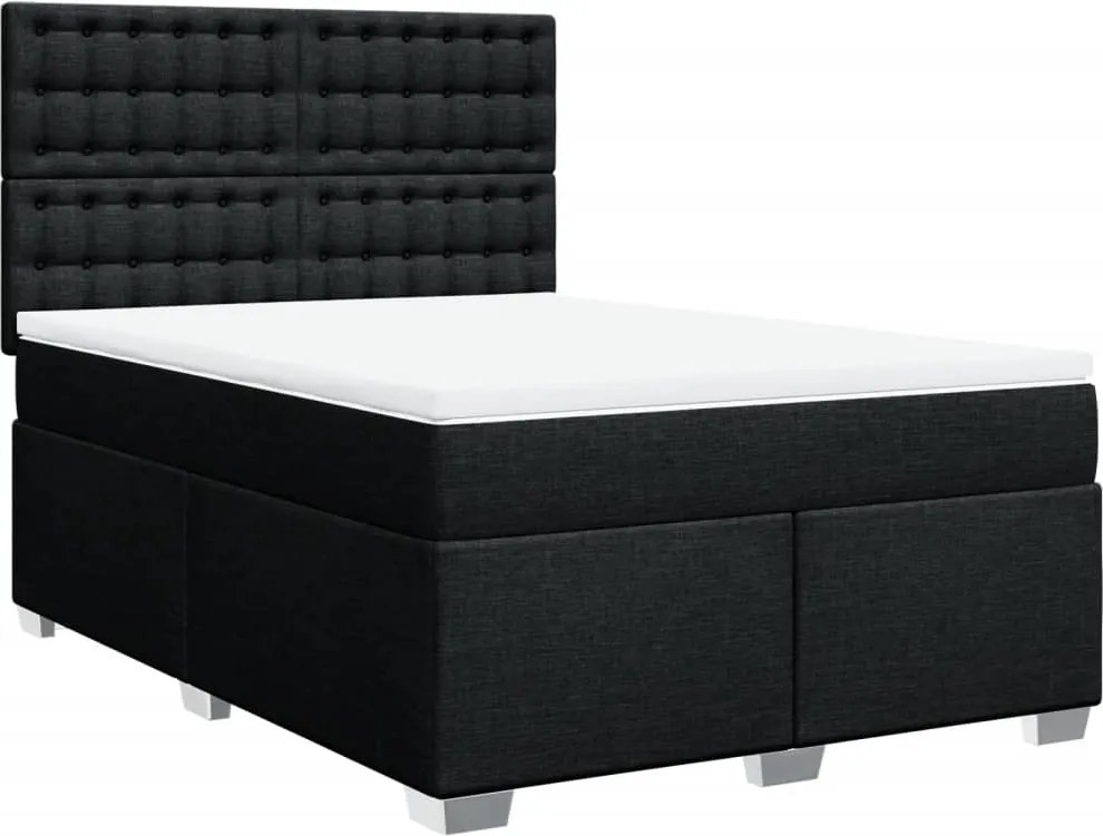Box spring postel s matrací černá 160x200 cm textil 3290555