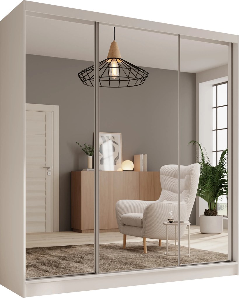 ADRK Furniture Šatní skříň s posuvnými dveřmi Tola 200 ADRK-SW-TOL-200-W