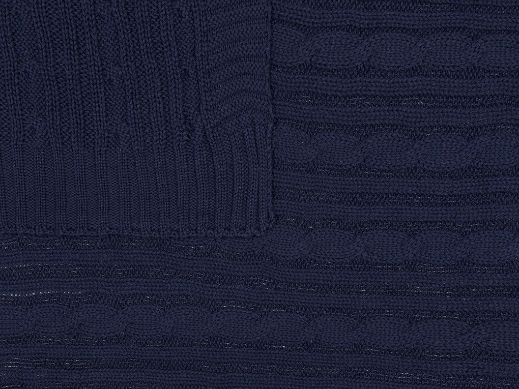 Bavlněná deka 110 x 180 cm tmavě modrá ANAMUR Beliani