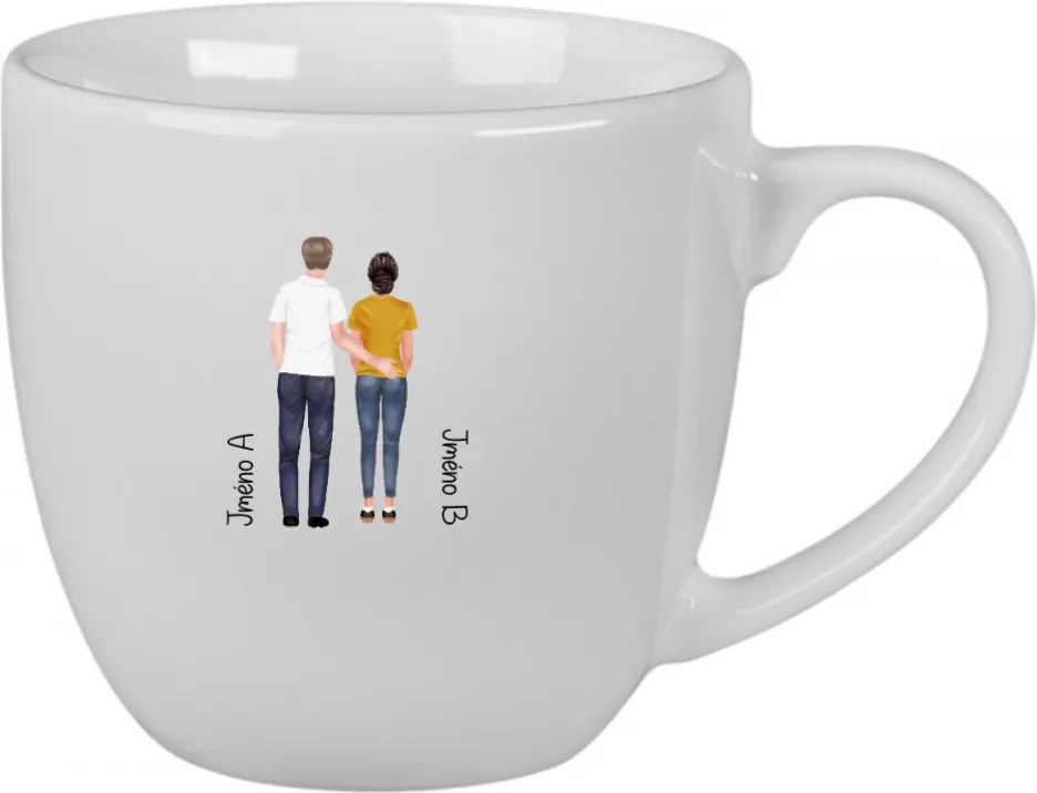 Personalizovaný keramický hrnek 400 ml s párem zezadu