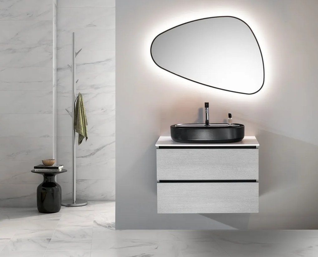 Sapho Sapho, ELENA LED podsvícené zrcadlo 20W, 68x96cm, černá mat, 30574CI