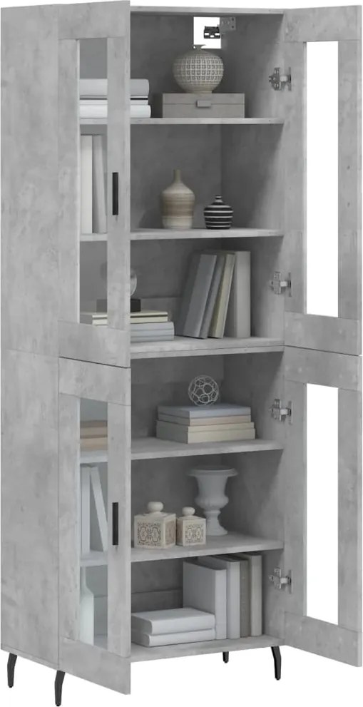 Skříň highboard betonově šedá 69,5x34x180 cm kompozitní dřevo 3198293