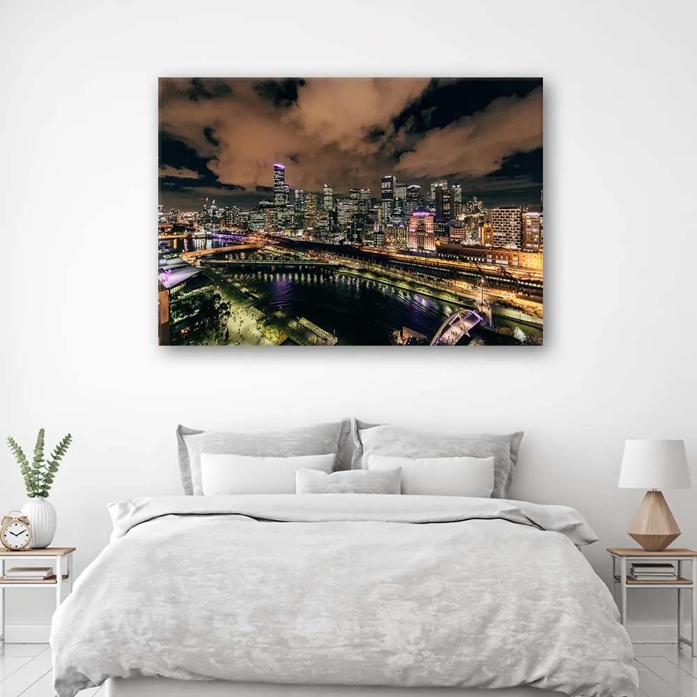Gario Obraz na plátně Moderní město v noci Rozměry: 60 x 40 cm