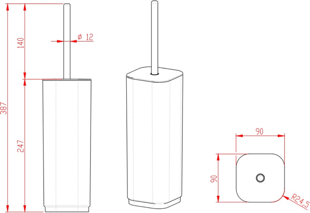 Aqualine, SEVENTY WC kartáč na postavení, bílý, 633422