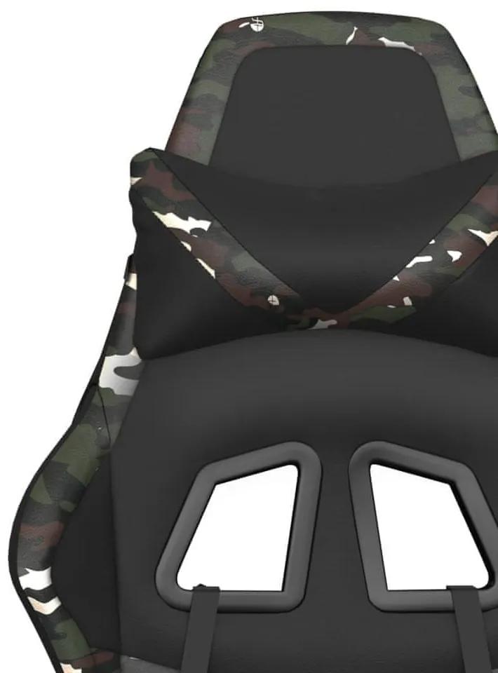 Petromila Herní židle s podnožkou černá a maskáčová umělá kůže