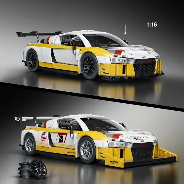 Mattel Brick Shop sestavitelný model Hot Wheels - 15 Audi R8 LMS (Elite series) Vícebarevná