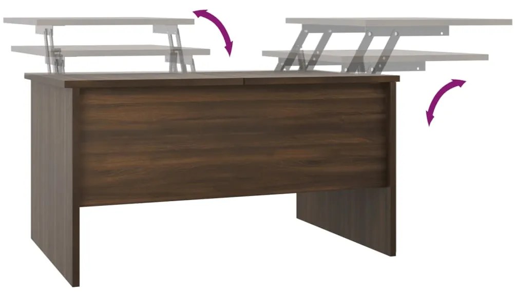Konferenční stolek hnědý dub 80 x 50 x 42,5 cm kompozitní dřevo - Default Title