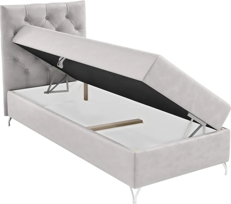 Boxspringová postel, 90x200, světle šedá látka Velvet, levá, GULIETTE + dárek