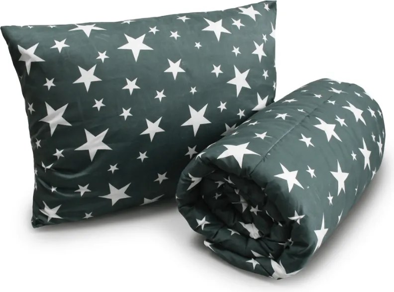 Set celoroční přikrývky 140x200 cm z dutého vlákna s polštářem 70x90 cm DREAM STAR