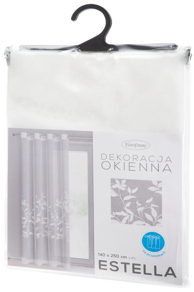ZÁCLONA NA KROUŽCÍCH ESTELLA 140X250 CM LISTY