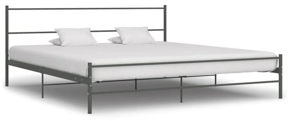 Petromila Rám postele šedý kov 200 x 200 cm