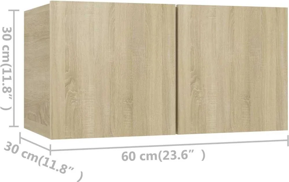 4dílný set TV skříněk dub sonoma kompozitní dřevo 3079049