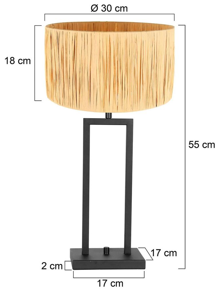 Stolní lampa Stang 3704ZW, přírodní proutí