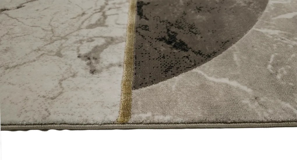 BE Koberec Gloria 3672 GOLD - šedohnědý černý obdélníkový Rozměr: 60x100 cm