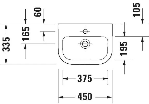 Duravit 7484500002 - Závěsné umyvadlo D-CODE 45x33,5 cm keramika/lesklá bílá