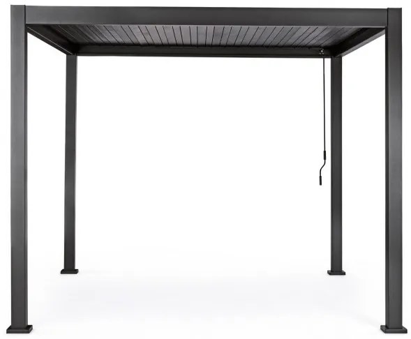 BIZZOTTO Antracitová hliníková pergola s uzavíracími lamelami OCEAN 3x3 m 0795771