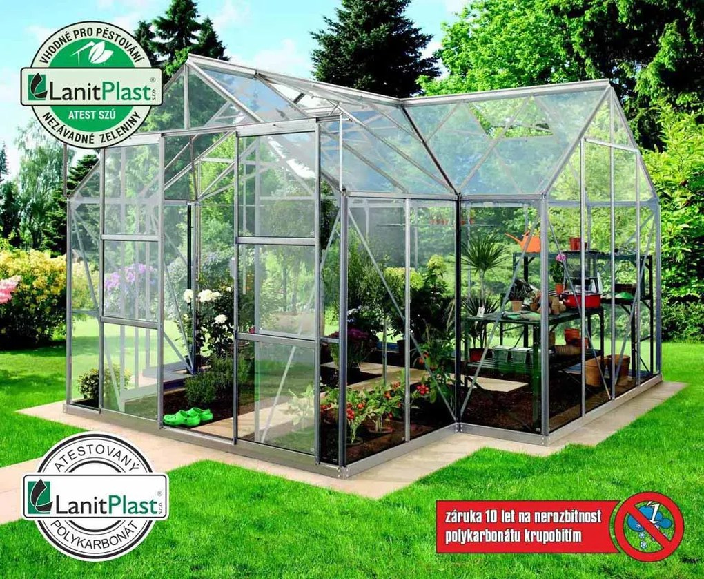 Vitavia Garden Polykarbonátový skleník VITAVIA SIRIUS, PC 4 mm, stříbrný