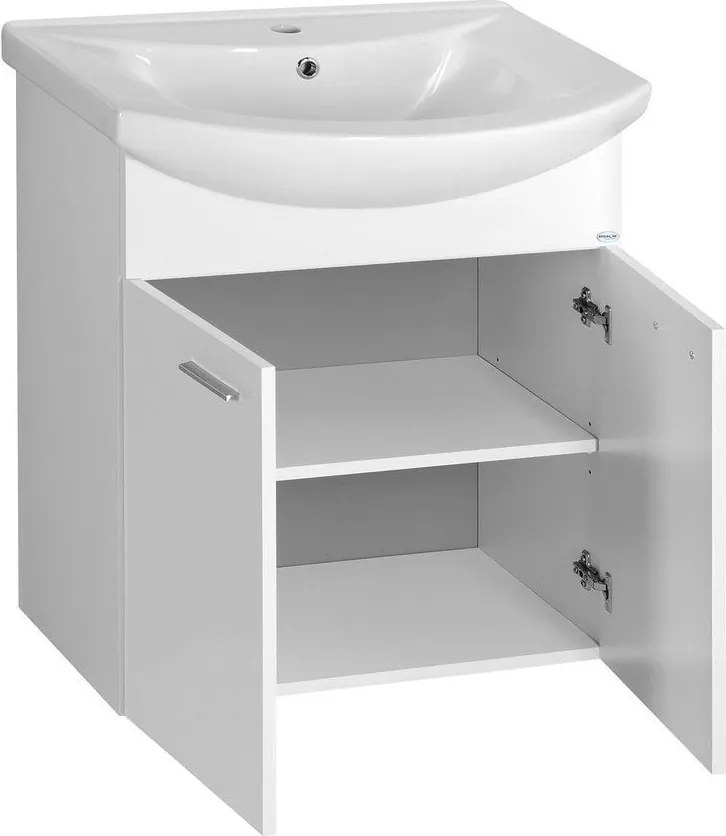 Aqualine Aqualine, ZOJA umyvadlová skříňka 61,5x74x32,5cm, 2x dvířka, bílá, 51063