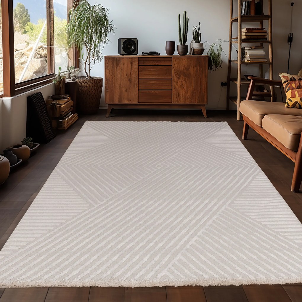 Ayyildiz, Kusový koberec Sahara 1115 Beige, 140x200, béžová, obývací pokoj