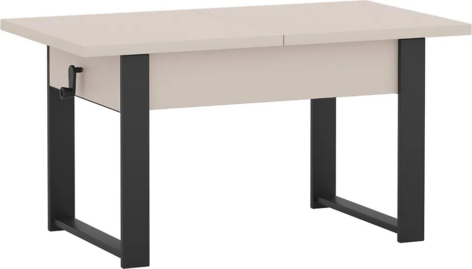 Rozkládací polohovací konferenční stolek HOGO 3v1 | 120-157x62,5-74,5x67 cm | síla horní desky 32 mm | kašmír/černé nohy