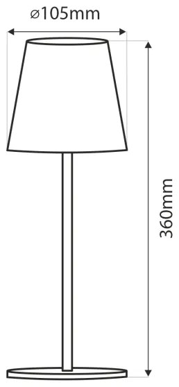 LED Stmívatelná dotyková stolní lampa LED/5W/5V USB 1200 mAh černá