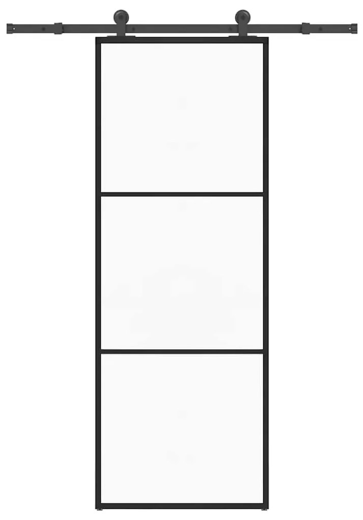 Posuvné dveře s kováním 76x205 cm ESG sklo a hliník 3332803