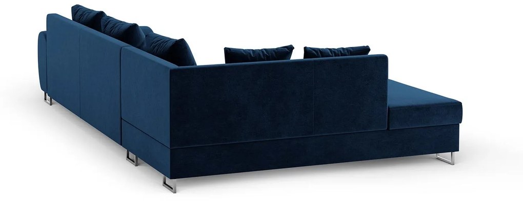 KOOKO HOME Rohová rozkládací sametová pohovka s úložným prostorem Adagio XL levý roh