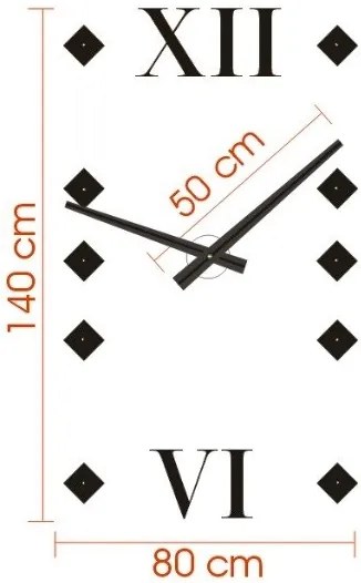 Designové nástěnné hodiny 1577 Calleadesign 140cm (2 barvy) Barva tmavě hnědá
