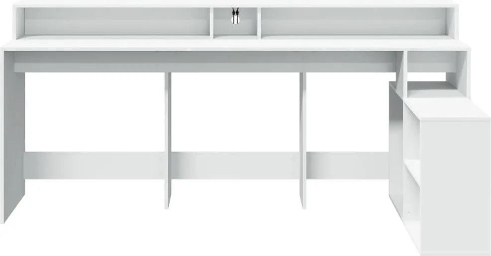 Psací stůl s LED světly bílý 200 x 104 x 91 cm kompozitní dřevo 3309465