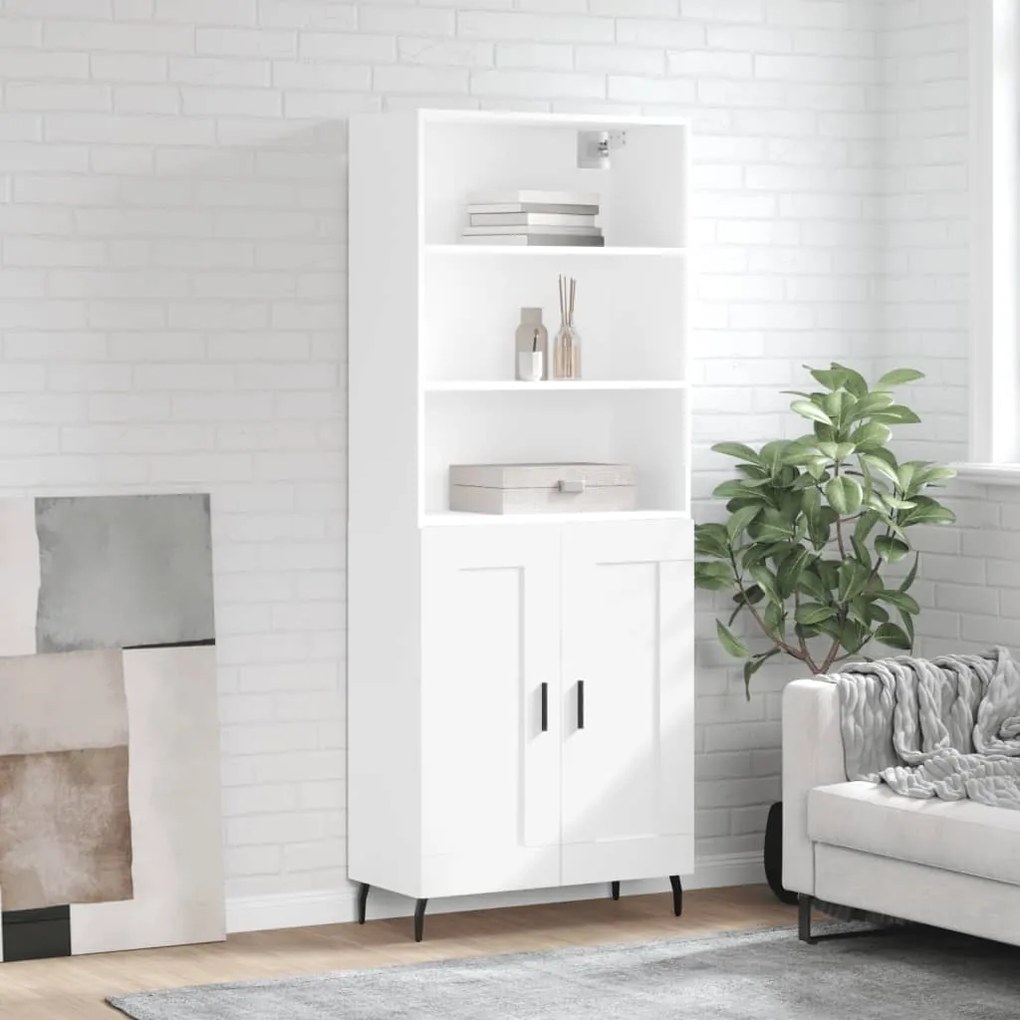 Skříň highboard bílá 69,5 x 34 x 180 cm kompozitní dřevo 3189973
