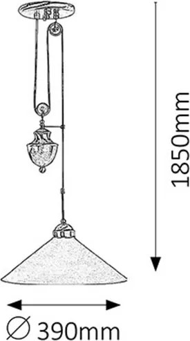 Rabalux Závěsný lustr s kladkou Marian 60W/E27/230V/IP20 - bronz