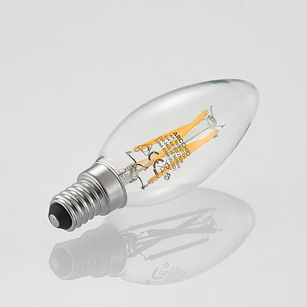 LED žárovka E14 4W 2 700K svíčka filament stmívací