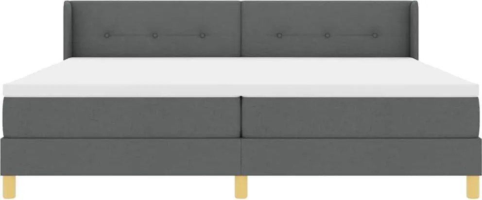 Postel s boxspringem s čelo Tmavě šedá 200 x 200 cm textil 3341315