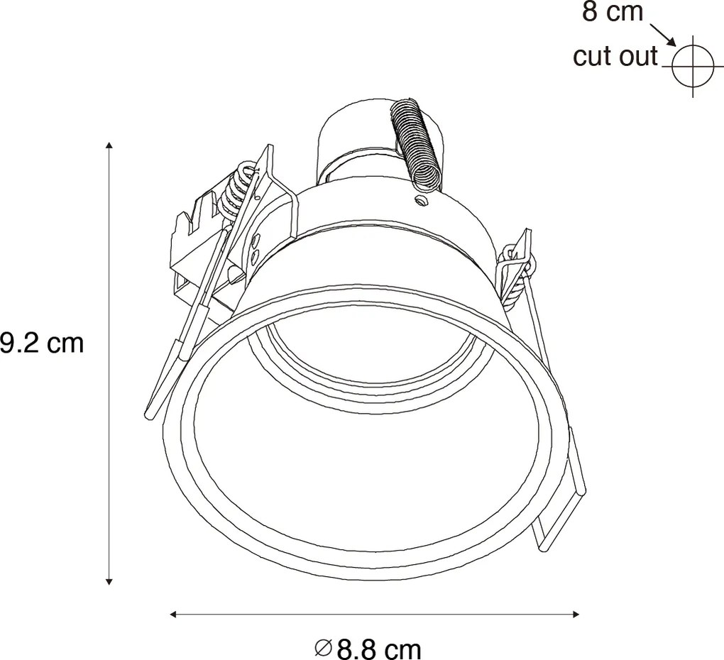 Sada 12 vestavných bodových svítidel bílých GU10 50 mm IP44 - Dept