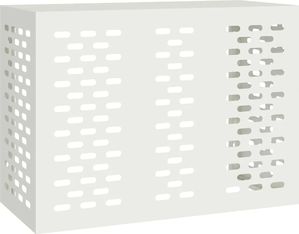 vidaXL Ochrana klimatizace Bílá 110 x 50 x 80 cm Ocel [865905]