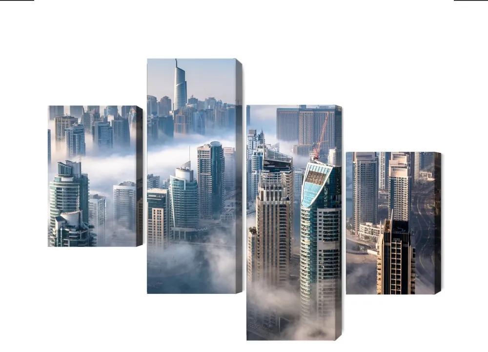 Vícedílný obraz Panorama Města Dubaj V Mlze Nedostatek Nedostatek Plátno Canvas 80x50