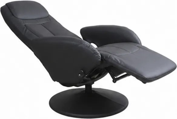 relaxační polohovací TV křeslo, ekokůže, černá, nosnost 140 kg, Halmar OPTIMA