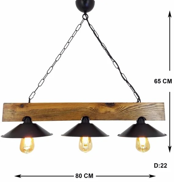 Lustr na řetězu SAPKA 3xE27/60W/230V