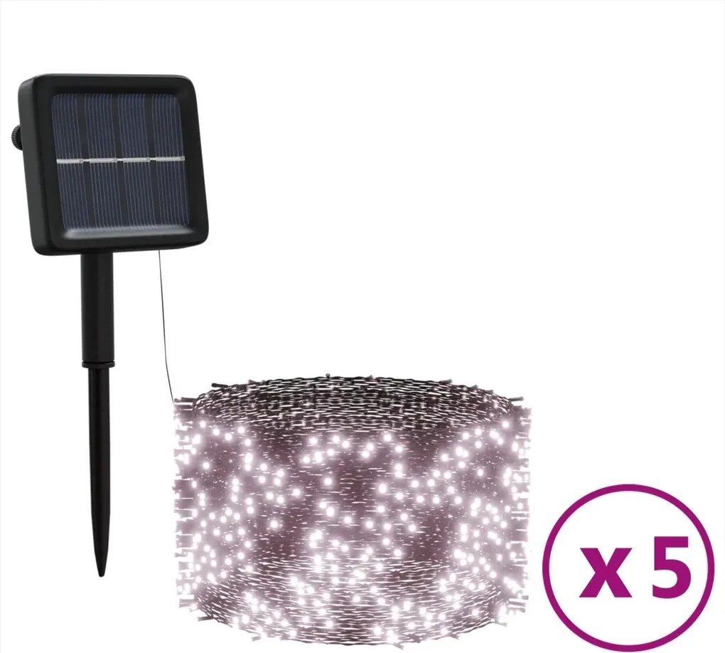 vidaXL Solární dekorativní lampy, 5 ks, 5x200 Led, teplé bílé
