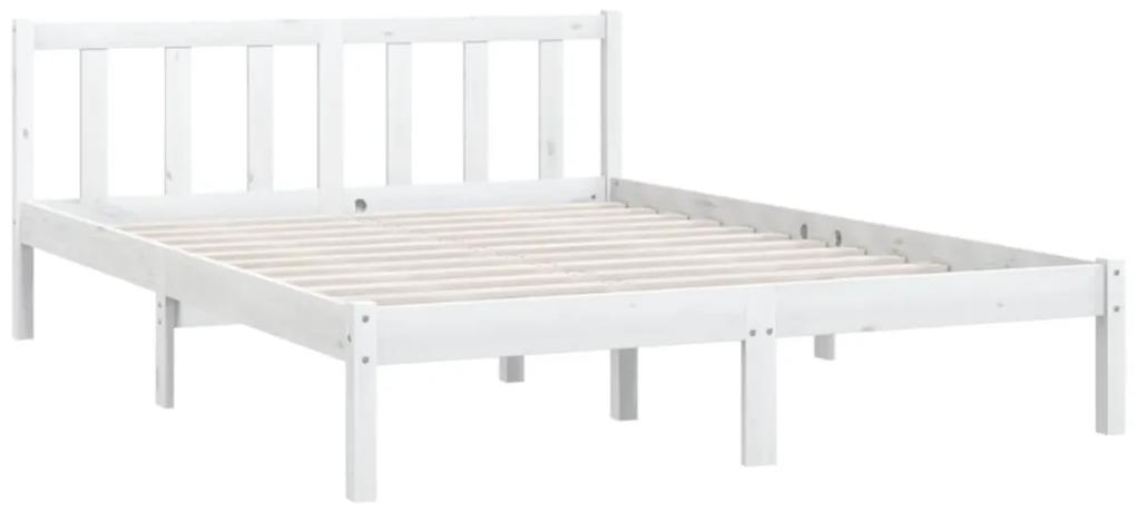 vidaXL Rám postele bílý masivní borové dřevo 160 x 200 cm bílá