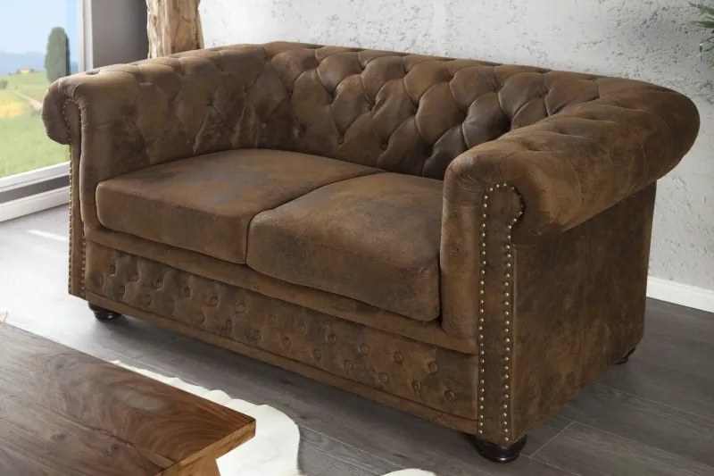 Deflee pohovka CHESTERFIELD 2M BROWN PH17109100% polyester  150 cm x 75 cm x 85 cm