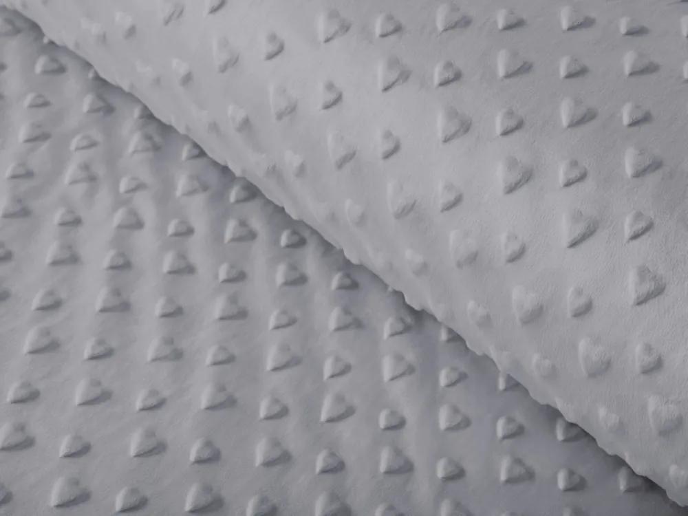 Biante Dětský povlak na polštář Minky 3D srdíčka MKS-005 Tmavě šedý 70 x 90 cm