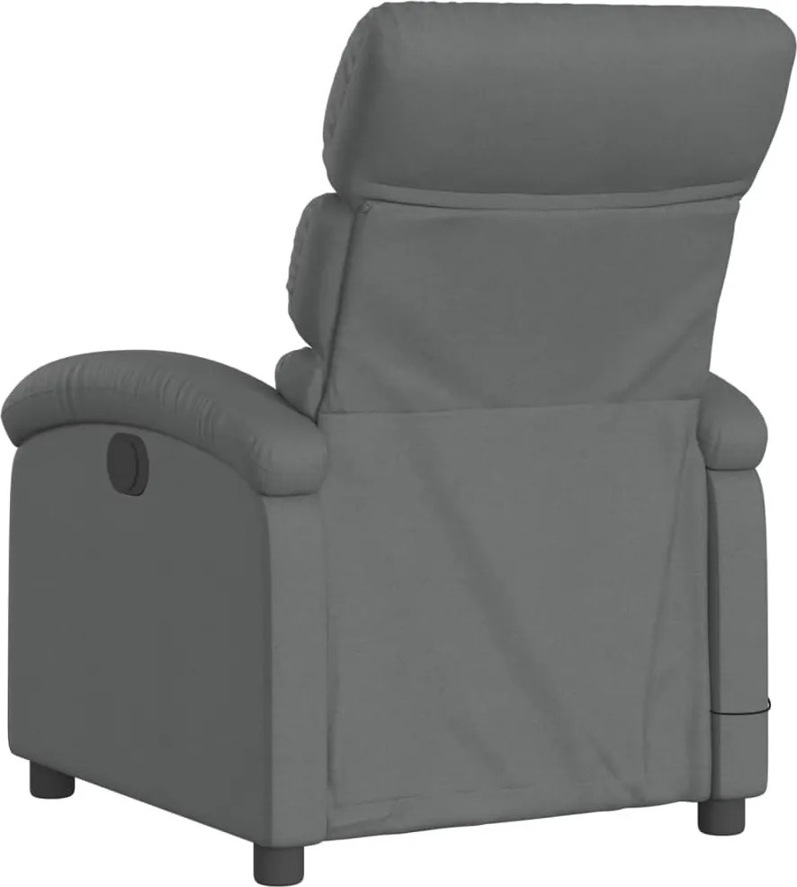 Elektrické masážní polohovací křeslo tmavě šedé textil 3203967