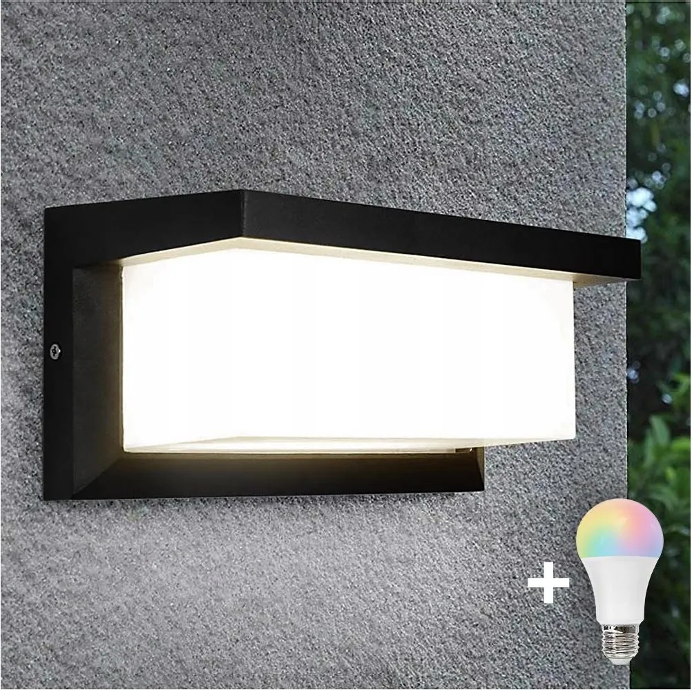 LED RGBW Stm. venkovní nástěnné svítidlo NEELY 1xE27/12W/230V IP54 černá