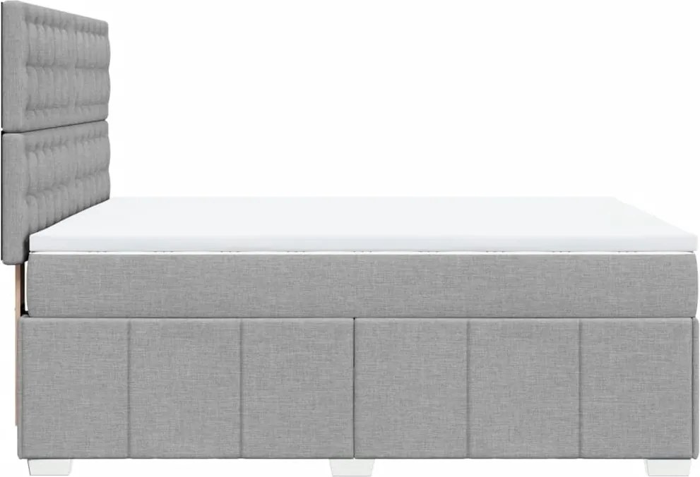 Box spring postel s matrací světle šedá 140 x 200 cm textil 3291705