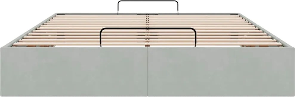 Osmanský rám postele bez matrace světle šedý 140x190 cm samet 3310961