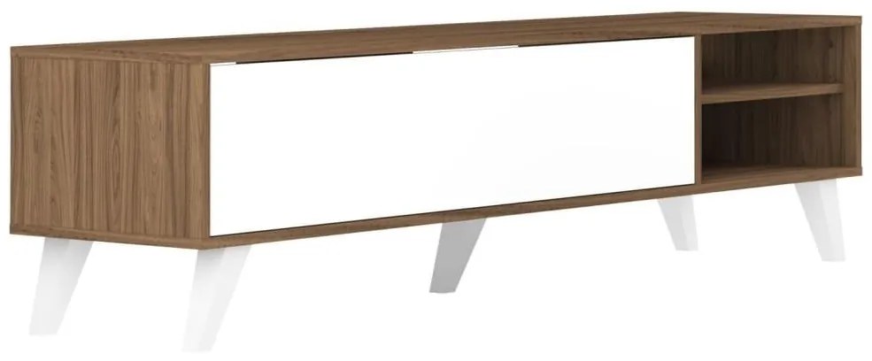TV stolek SYMBIOSIS Prism 165 cm, ořech/bílá