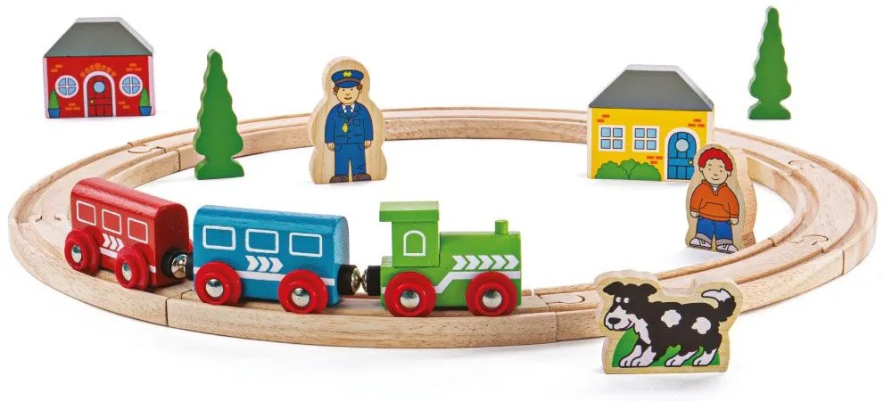 Bigjigs Rail Moje první vláčkodráha 19 dílů
